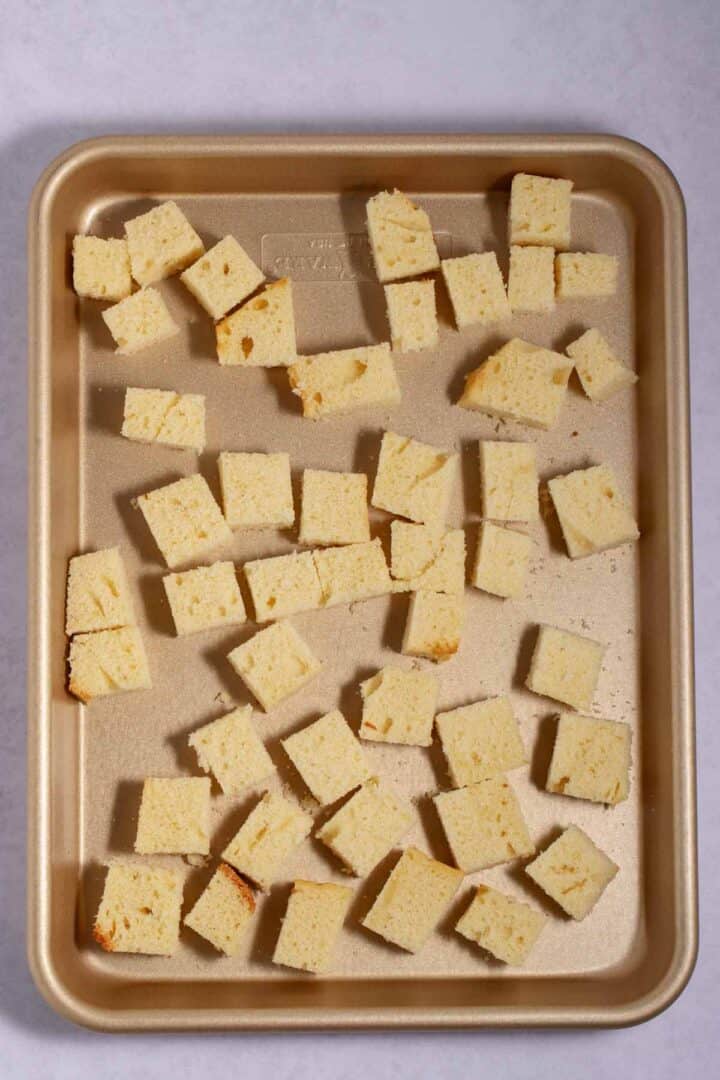 Easy Cinnamon Sugar Pound Cake Croutons with Leftover Cake - The Tasty Tip