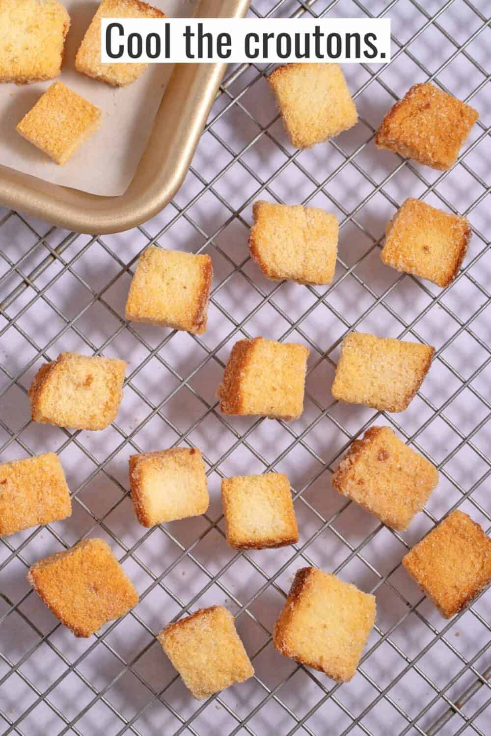 Easy Angel Food Cake Croutons (w/ leftover cake) - The Tasty Tip