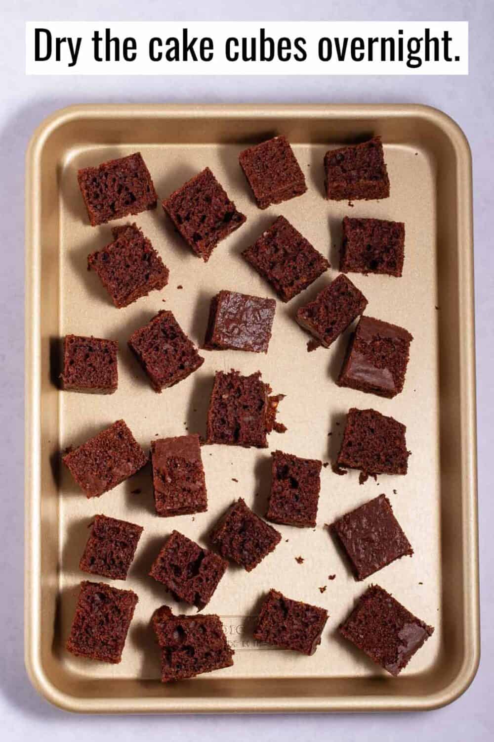 Easy Leftover Chocolate Cake Croutons - The Tasty Tip