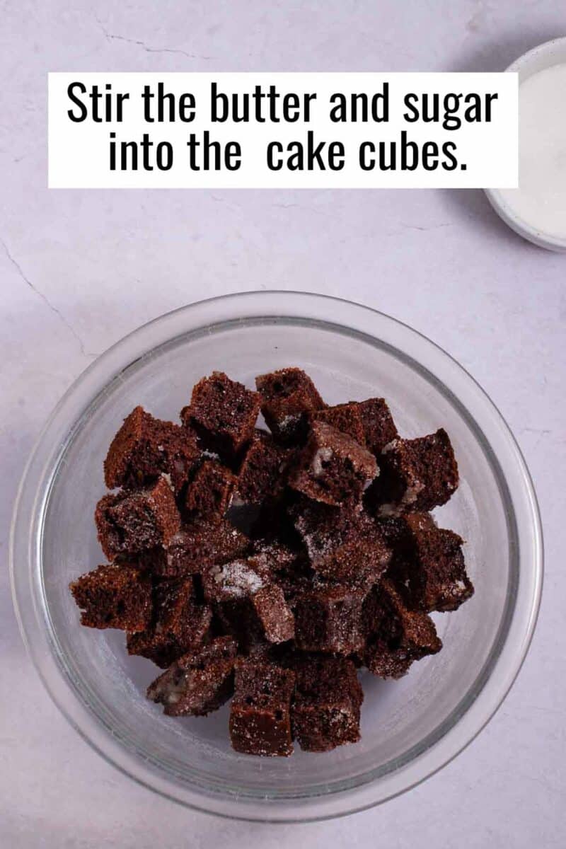 Easy Leftover Chocolate Cake Croutons - The Tasty Tip