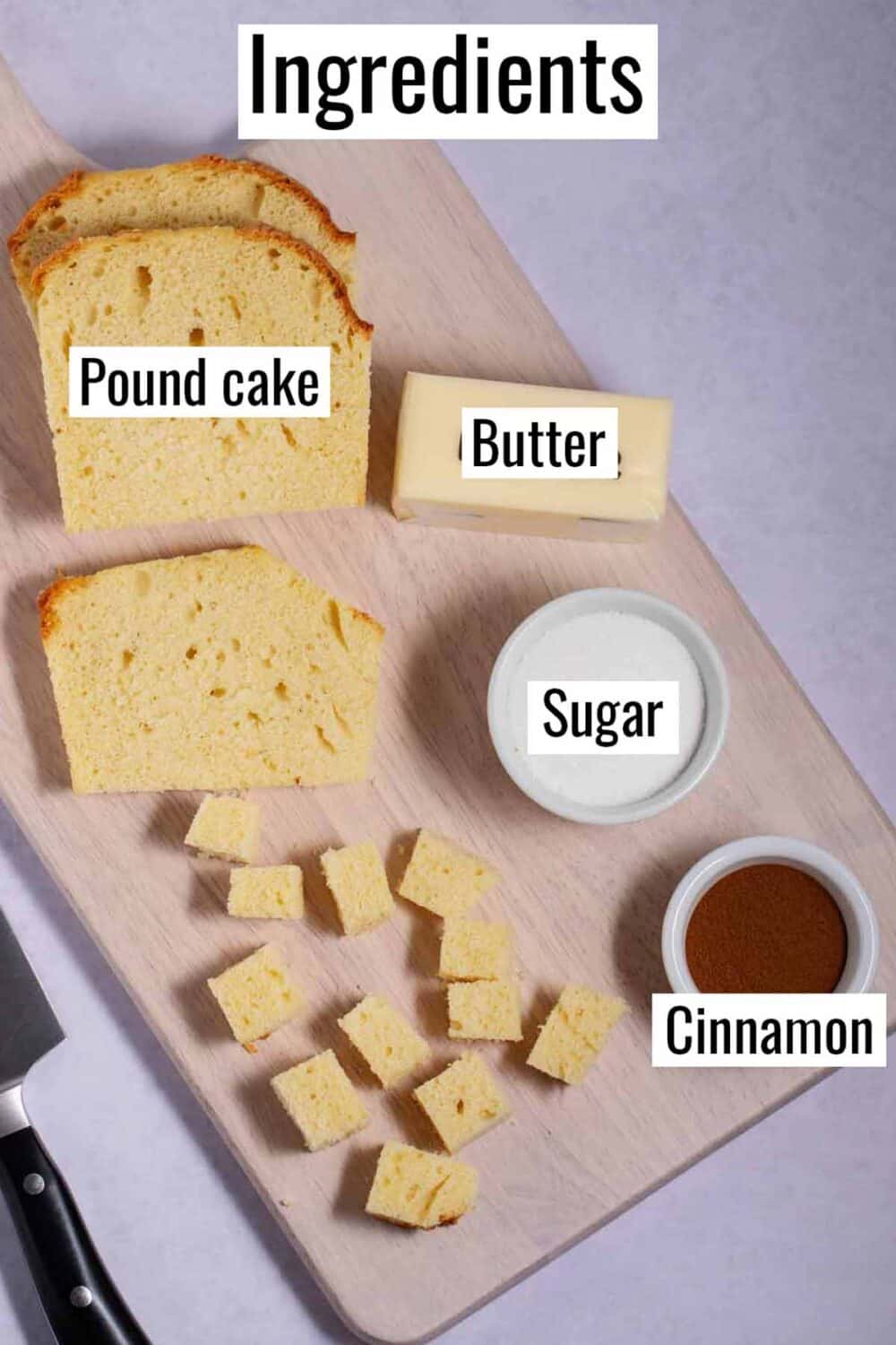 Easy Cinnamon Sugar Pound Cake Croutons with Leftover Cake - The Tasty Tip