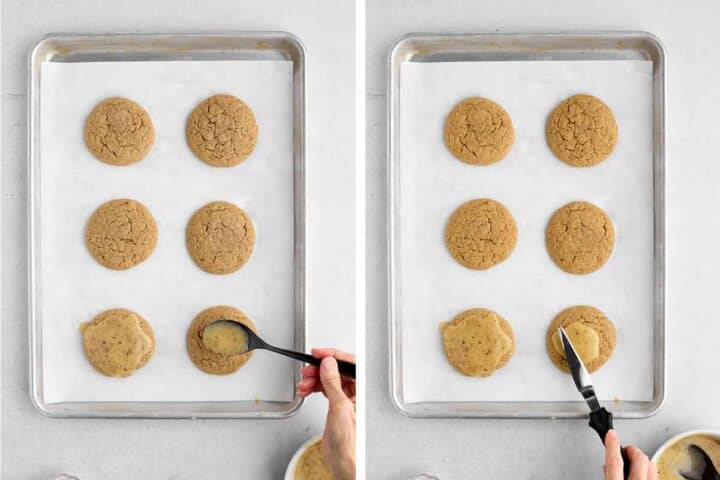 Easy Spice Cake Mix Cookies with Pumpkin Spice Glaze - The Tasty Tip
