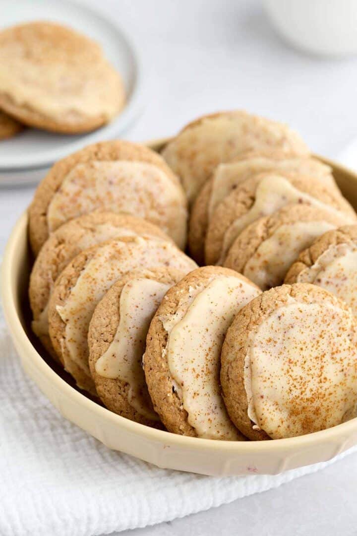 Easy Spice Cake Mix Cookies with Pumpkin Spice Glaze - The Tasty Tip