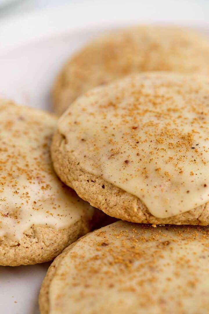Easy Spice Cake Mix Cookies with Pumpkin Spice Glaze - The Tasty Tip